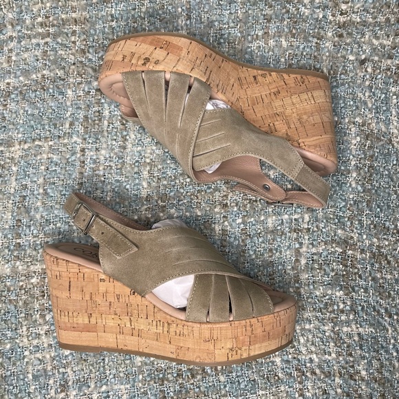 Cordani | Shoes | Cordani Julia Peeptoe Cork Wedge Heeled Sandal In ...